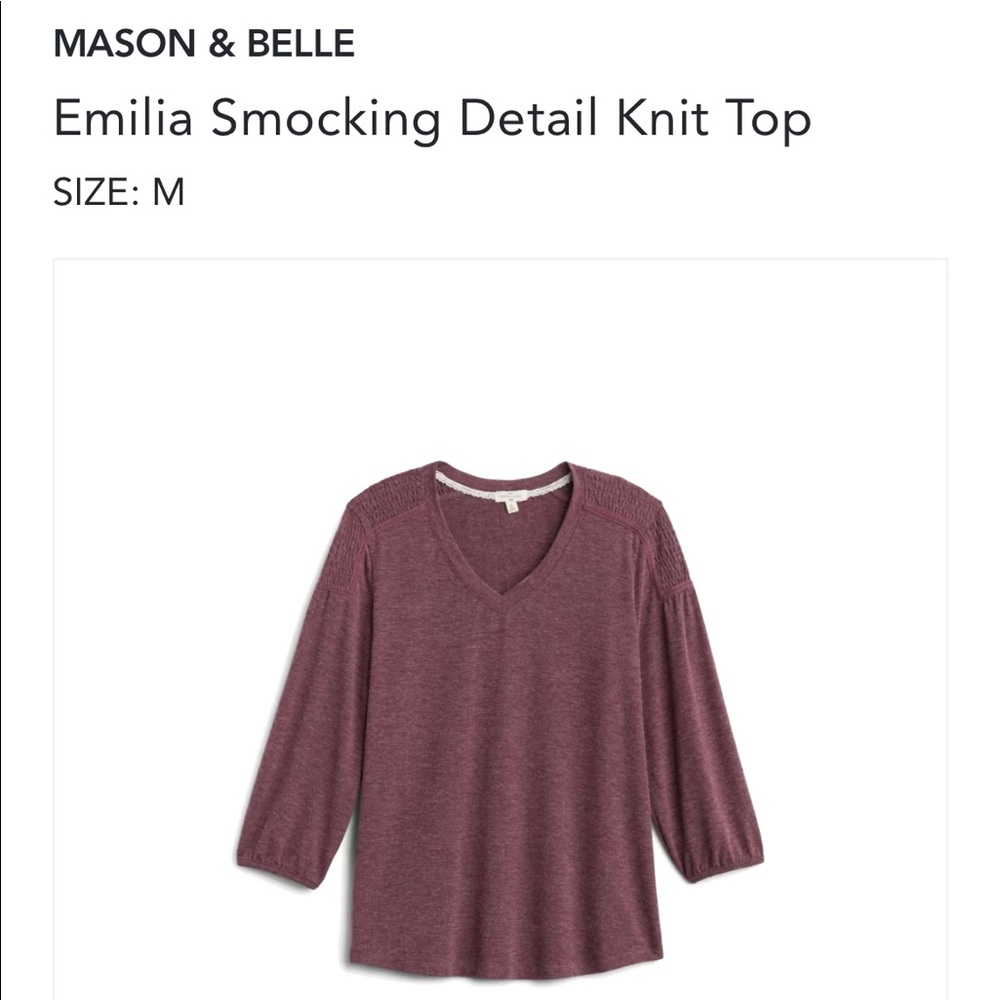 Mason & Belle - Emilia Smocking Detail Knit Top - Gem